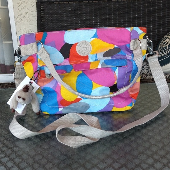 Kipling | Bags | Kipling Swirling Multi Color Dots Crossbody Satchel ...